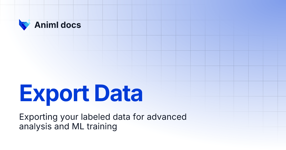 Export Data | Animl docs